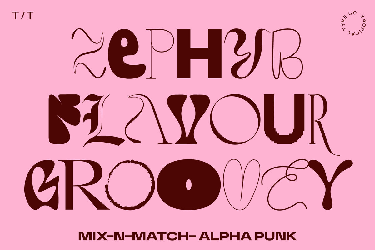 Alpha Punk - Mix and Match Font - Tropical Type