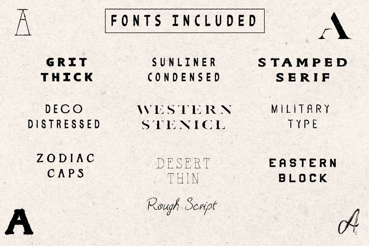 Texture Font Collection - Tropical Type